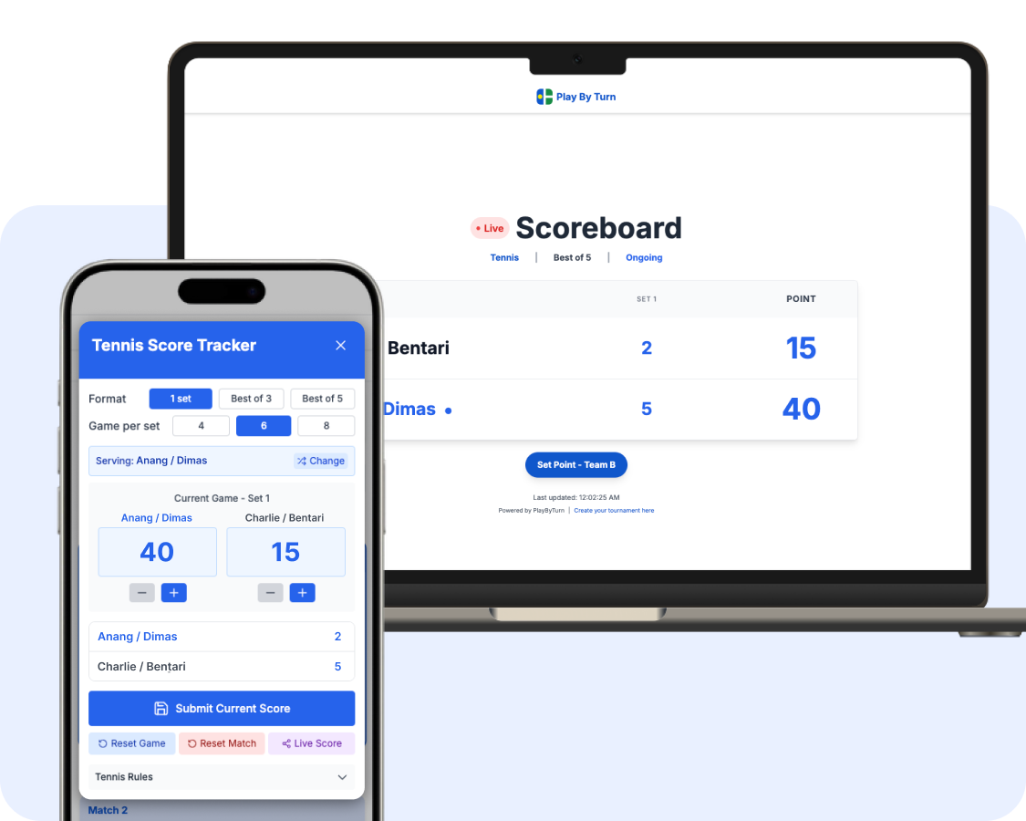 PlayByTurn - Tennis Tournament Platform